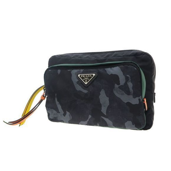Prada | Bags | Prada Camouflage Nylon Pouch Bag Black | Poshmark